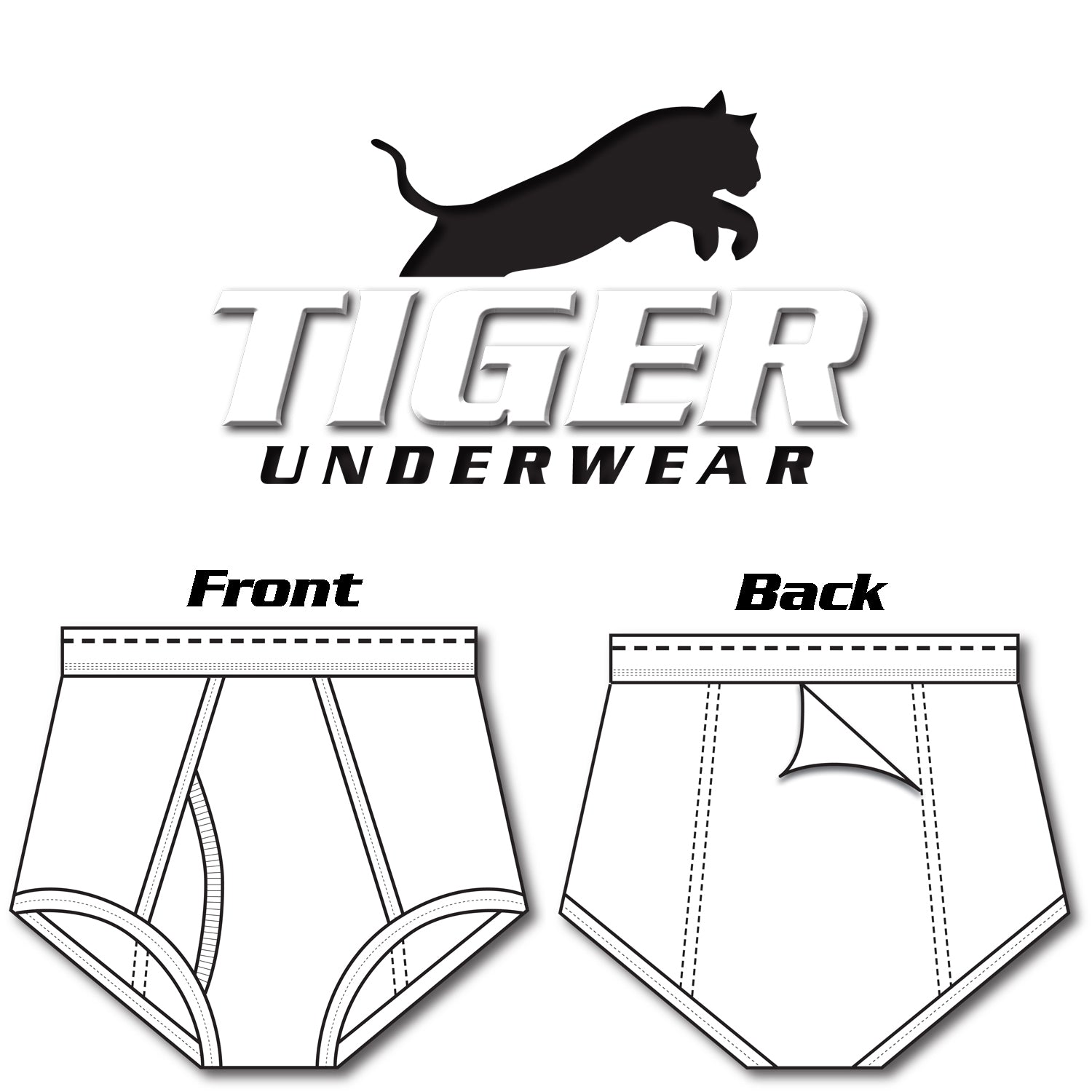 Tiger Underwear All White Brief – Double Seat Briefs